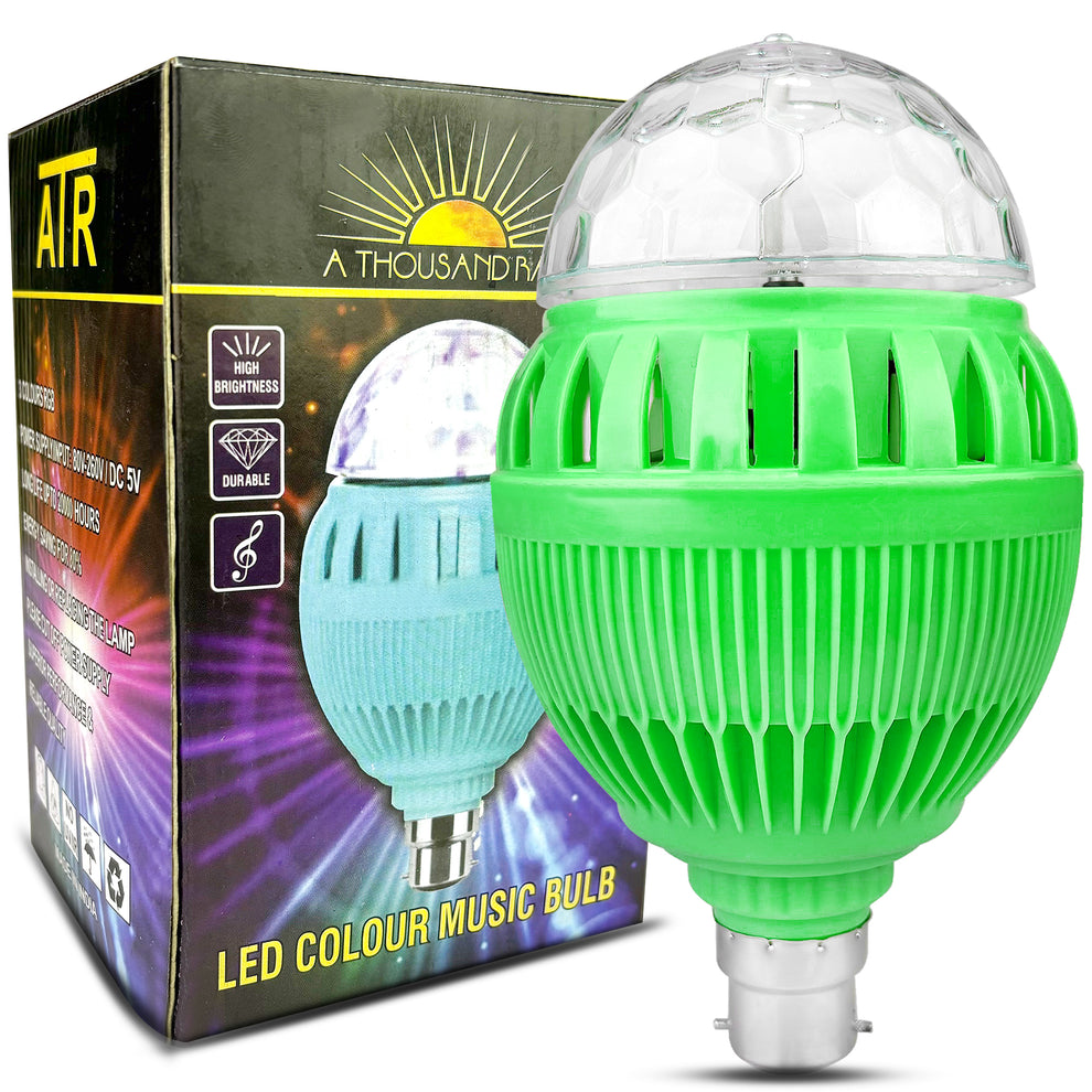 WRADER Bluetooth 360 Degree Rotating DISCO Bulb with Speaker DJ LED Mu ...